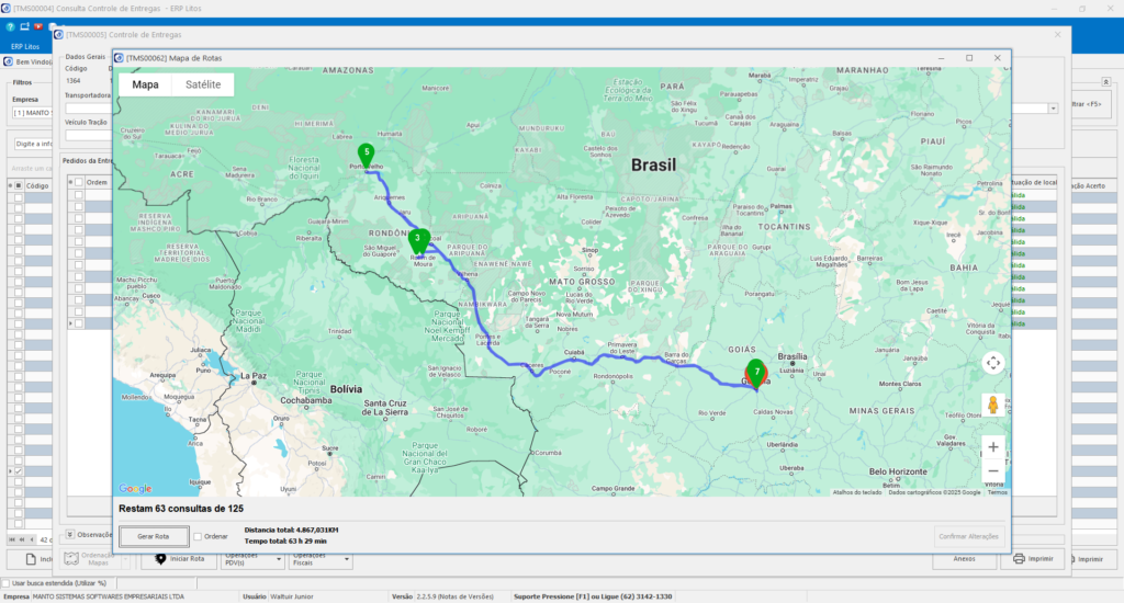 Módulo TMS para Controle de Cargas e Entregas do ERP Litos